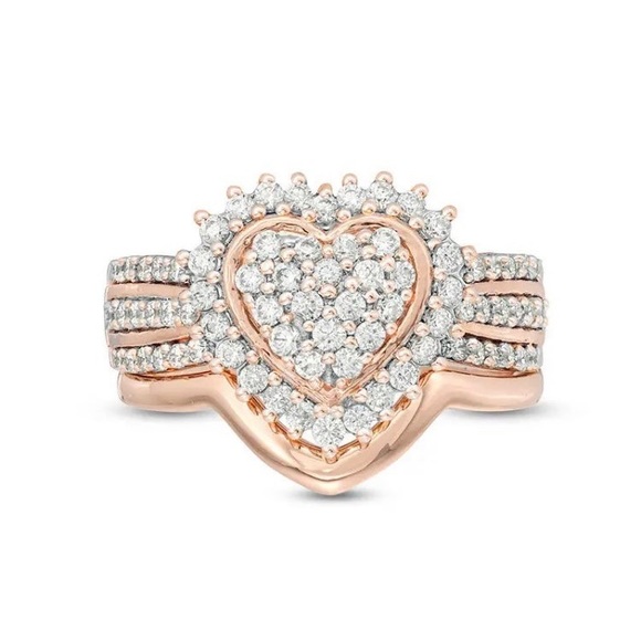 Swarovski | Jewelry | Gorgeous Rose Gold Plated Heart Ring With ...